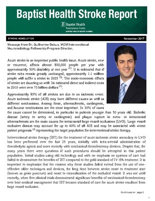 "Baptist Health Stroke Report - November 2017" by Baptist Health ...