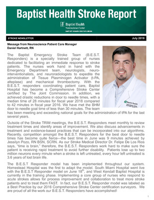 "Baptist Health Stroke Report - July 2018" by Baptist Health ...