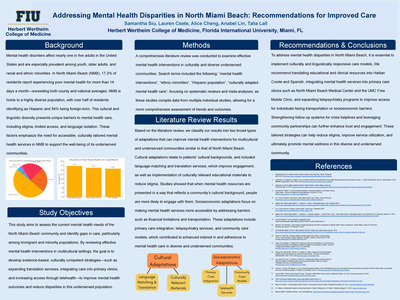 "Addressing Mental Health Disparities in North Miami Beach: Recommendat ...
