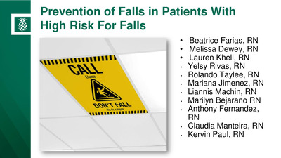 "Prevention of Falls in Patients With High Risk For Falls " by Beatrice ...