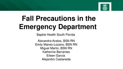 "Fall Precautions in the Emergency Department" by Alexandra Avalos ...